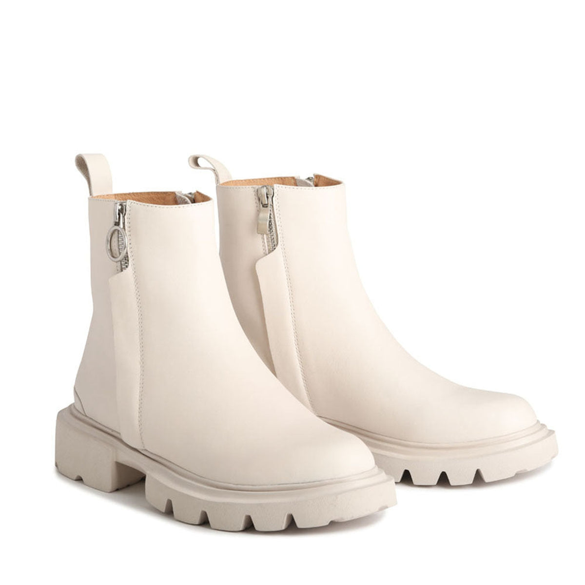 EOS Adela | Women Ankle Boots | Chunky Boots Double Metal Zip