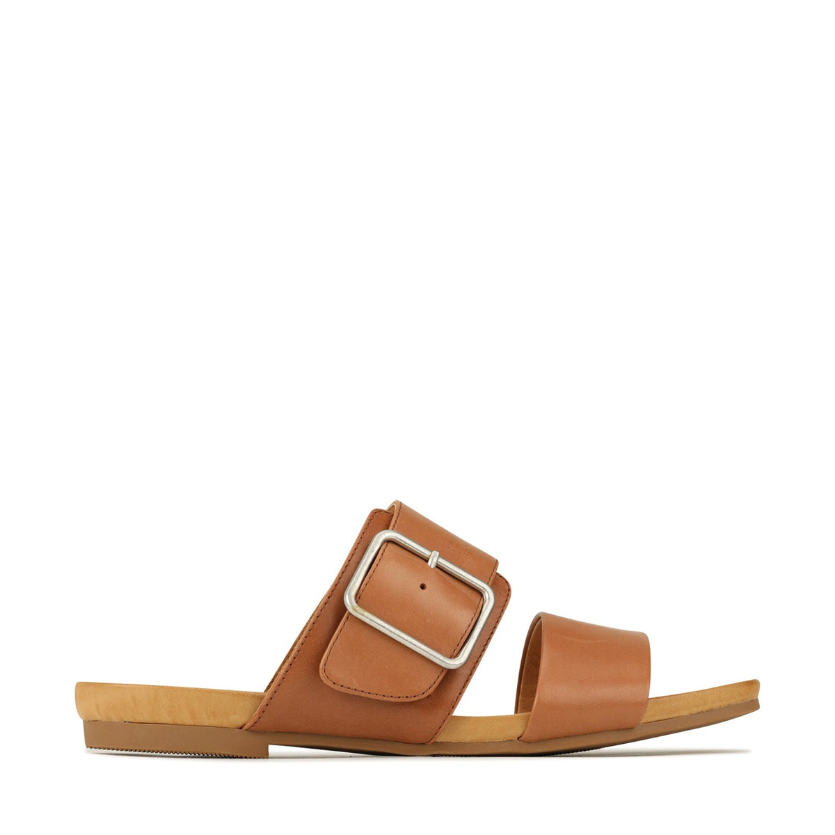 EOS Dallas | Women Slides | Slide On Rectangle Metal Buckle