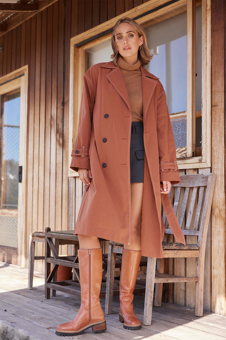 EOS Cashmere | Women High Boots | Minimalist Style Metal Zip